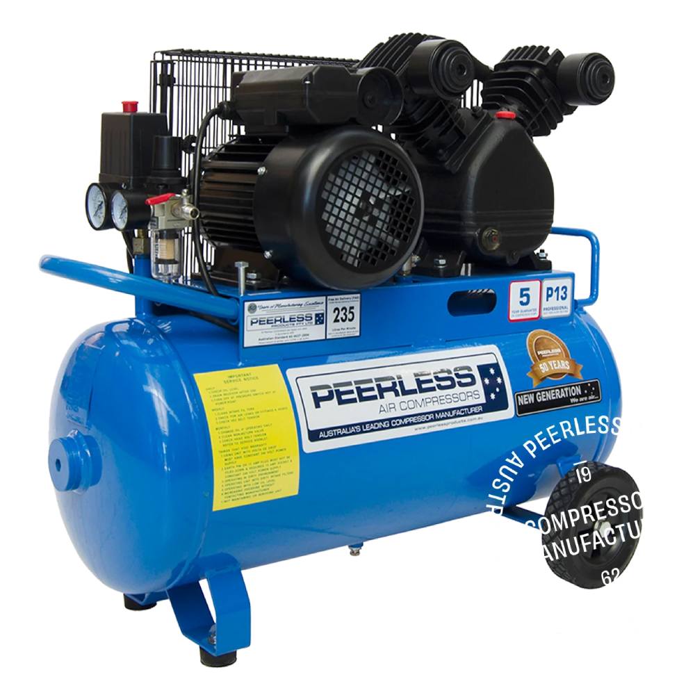 Peerless 00128 P17 350LPM Honda GX200 Petrol Belt Drive Air Compressor ...