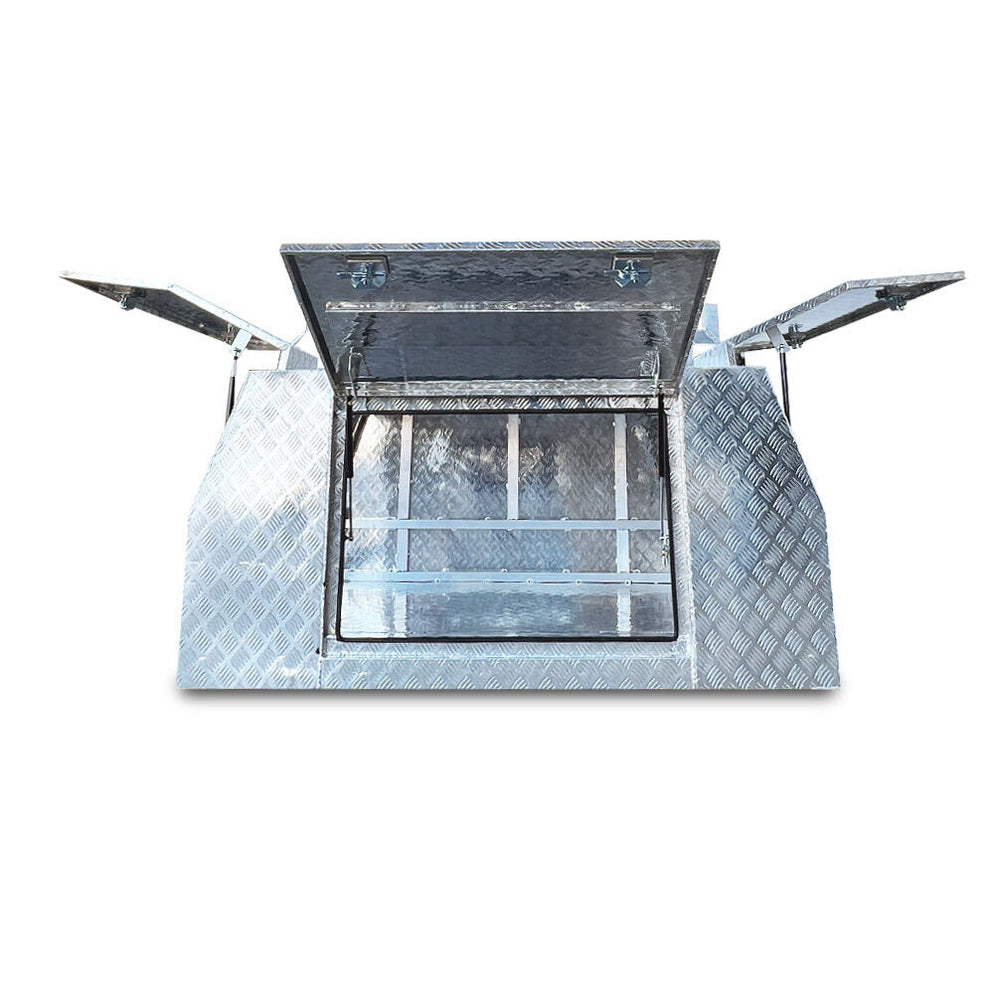 Grip GUC1800 1800mm x 1800mm x 860mm 3 Door Checker Plate Aluminium Ute ...