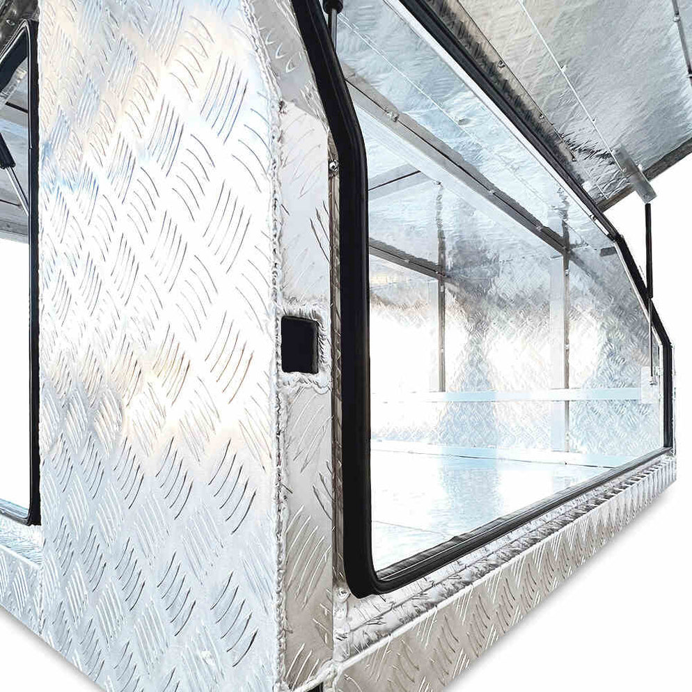 Grip GUC1800 1800mm x 1800mm x 860mm 3 Door Checker Plate Aluminium Ute ...