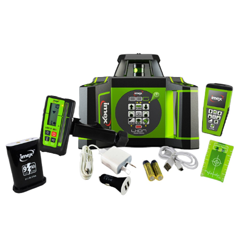 Imex 012-I88G i88G 3.7V 9.0Ah Cordless Green Beam Rotating Laser ...