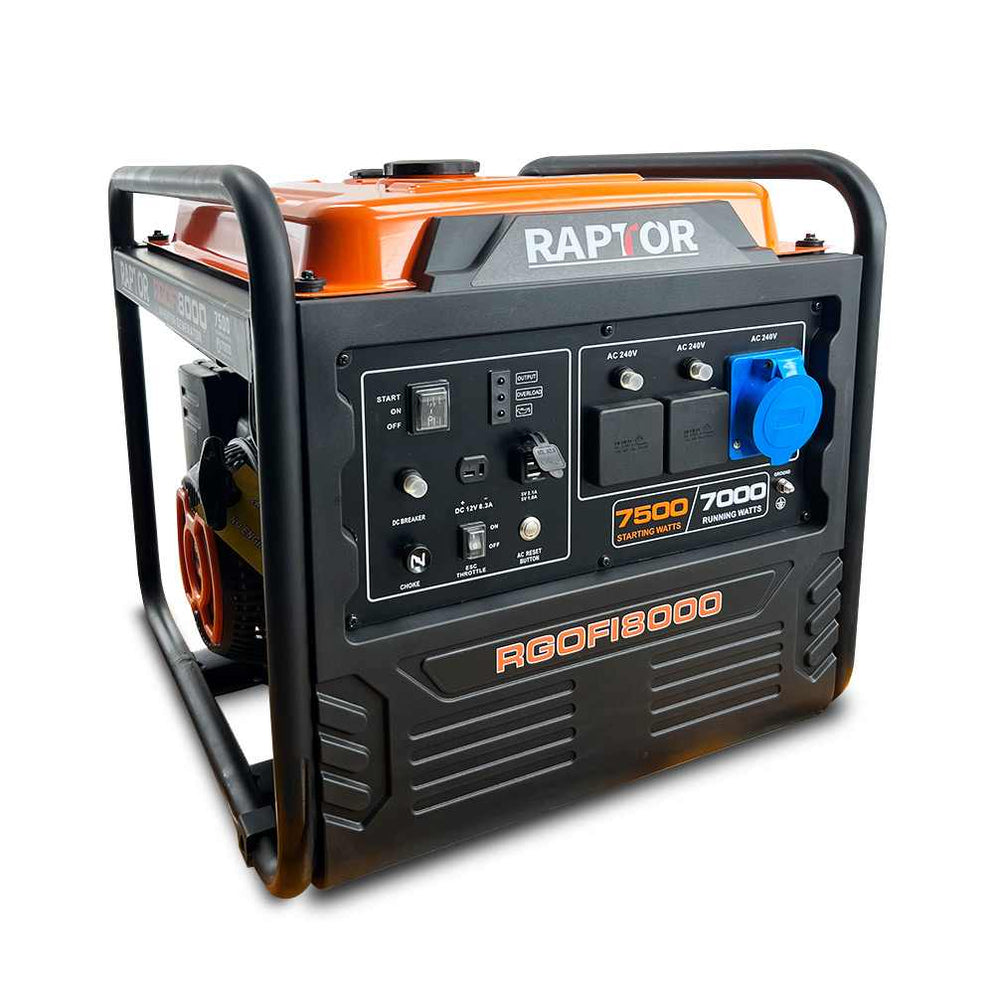 Raptor RGOFI8000 7500W 419cc 4-Stroke Petrol Open Frame Petrol Inverter ...