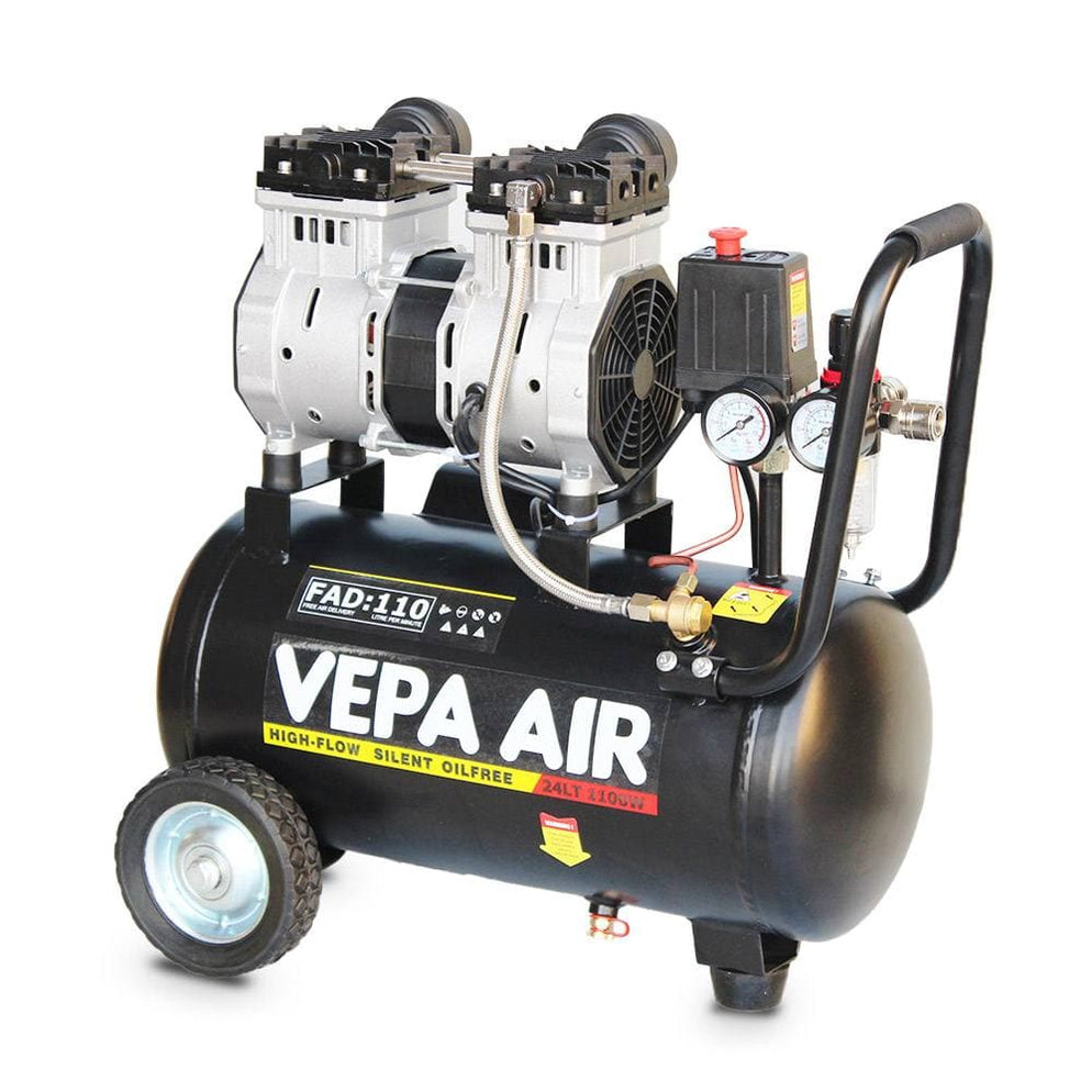 Vepa Air VSC1100 1100watt 24L high flow Silent Oilless Air Compressor ...
