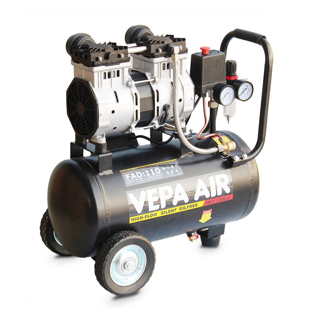 Vepa Air VSC1100 1100watt 24L high flow Silent Oilless Air Compressor ...