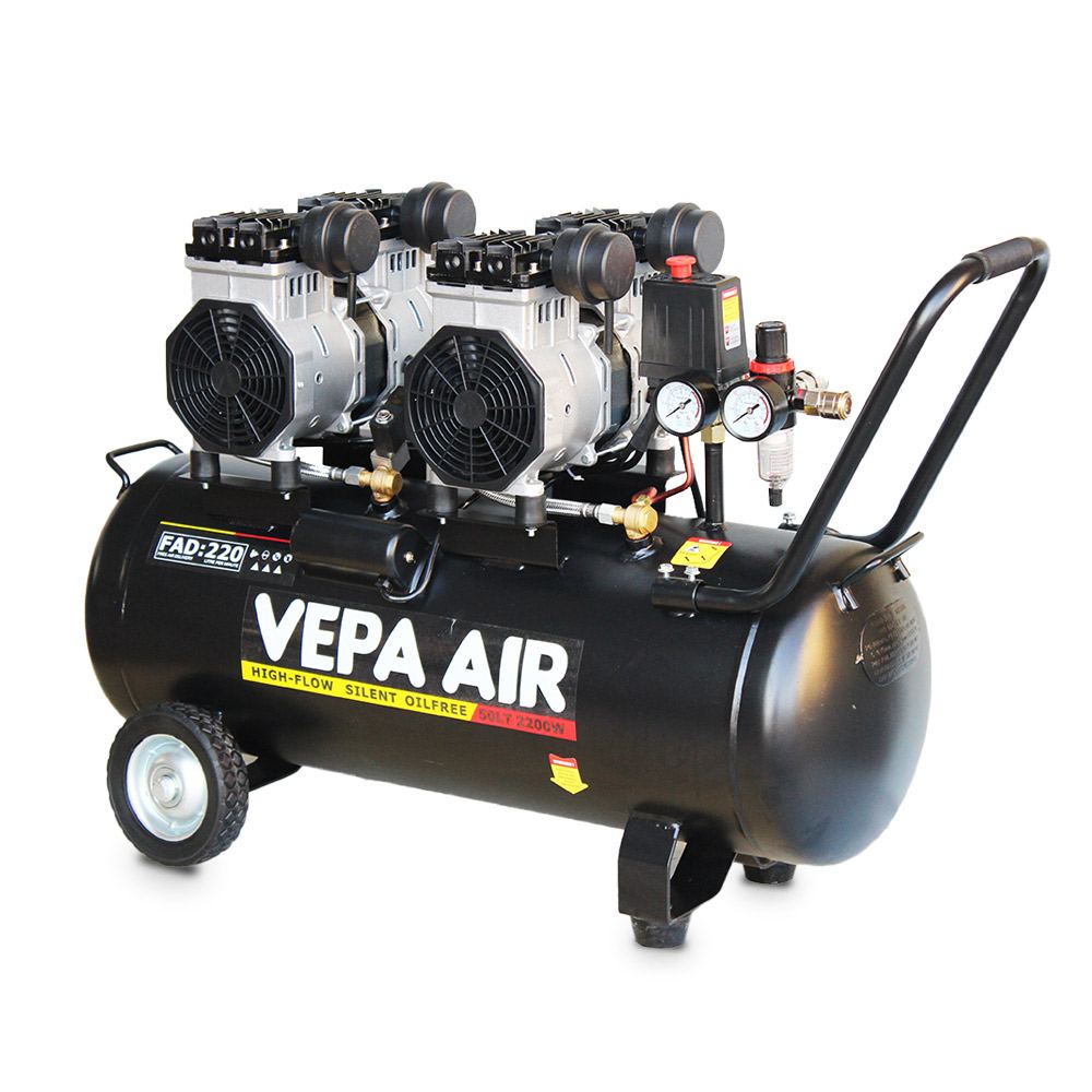 Vepa Air VSC2200 2200W 50L High Flow Silent Oil Less Air Compressor ...