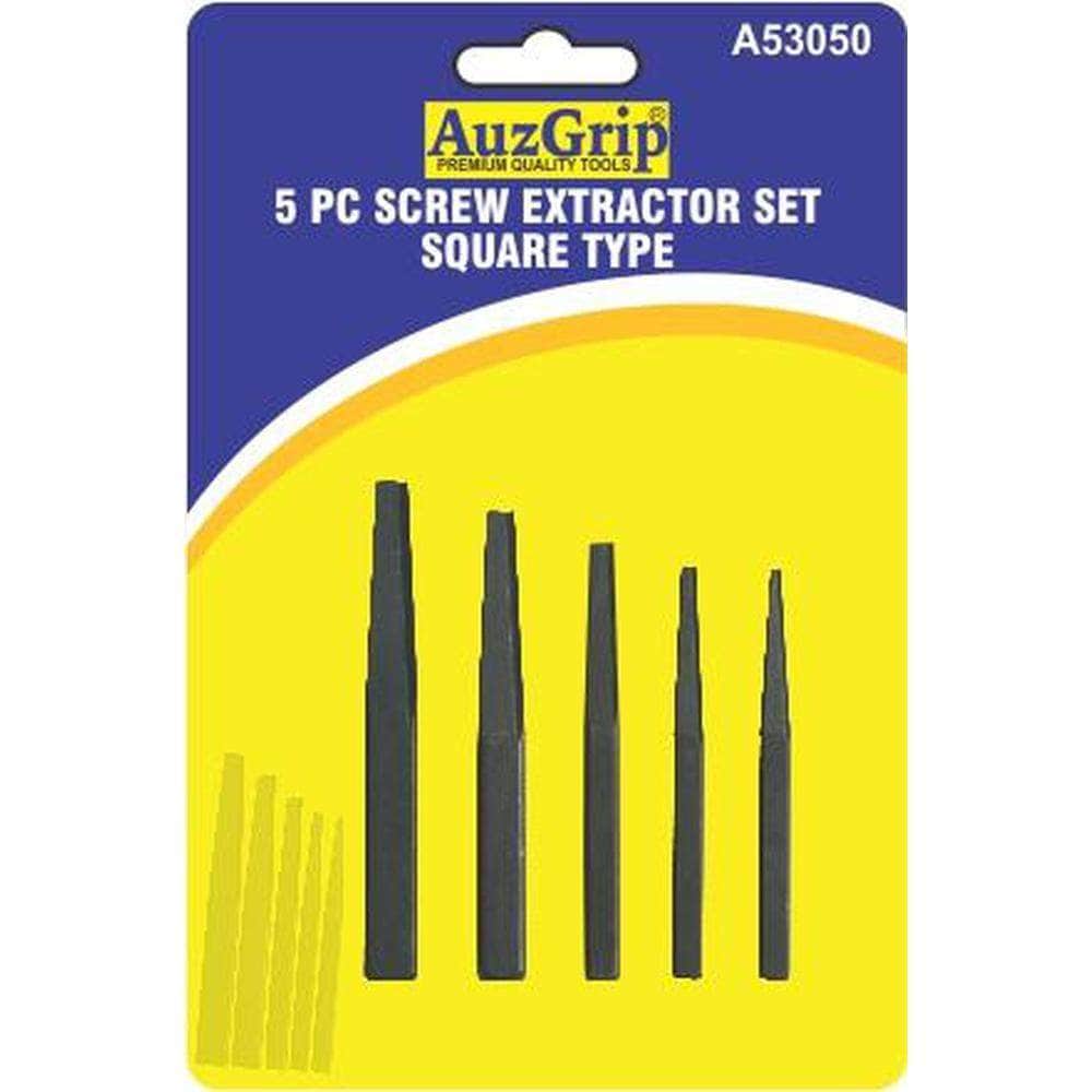 AuzGrip A53050 5 Piece Square Type Screw Extractor Set | Tools Warehouse