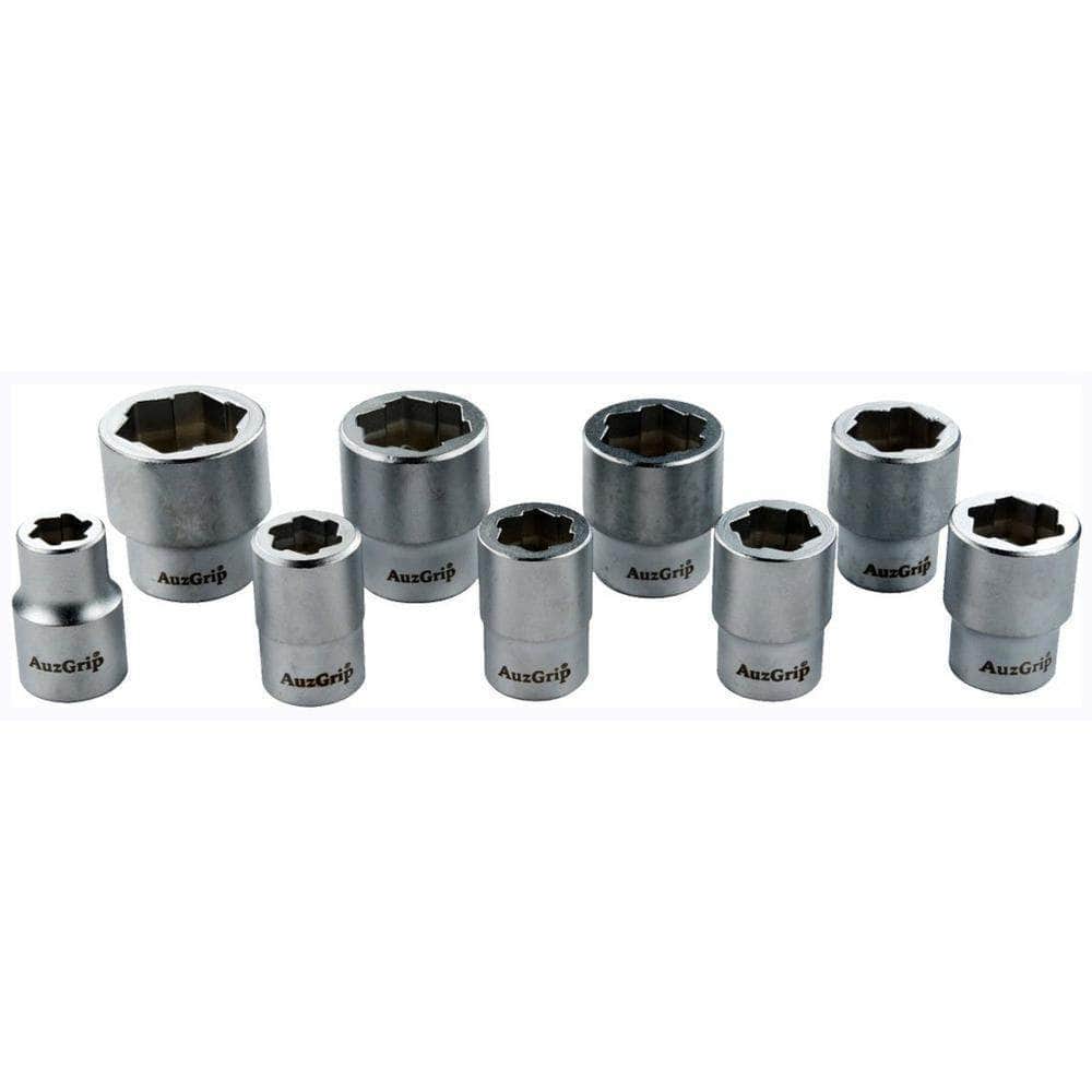 AuzGrip A53060 9 Piece Metric 3/8" Square Drive Bolt Extractor Socket ...
