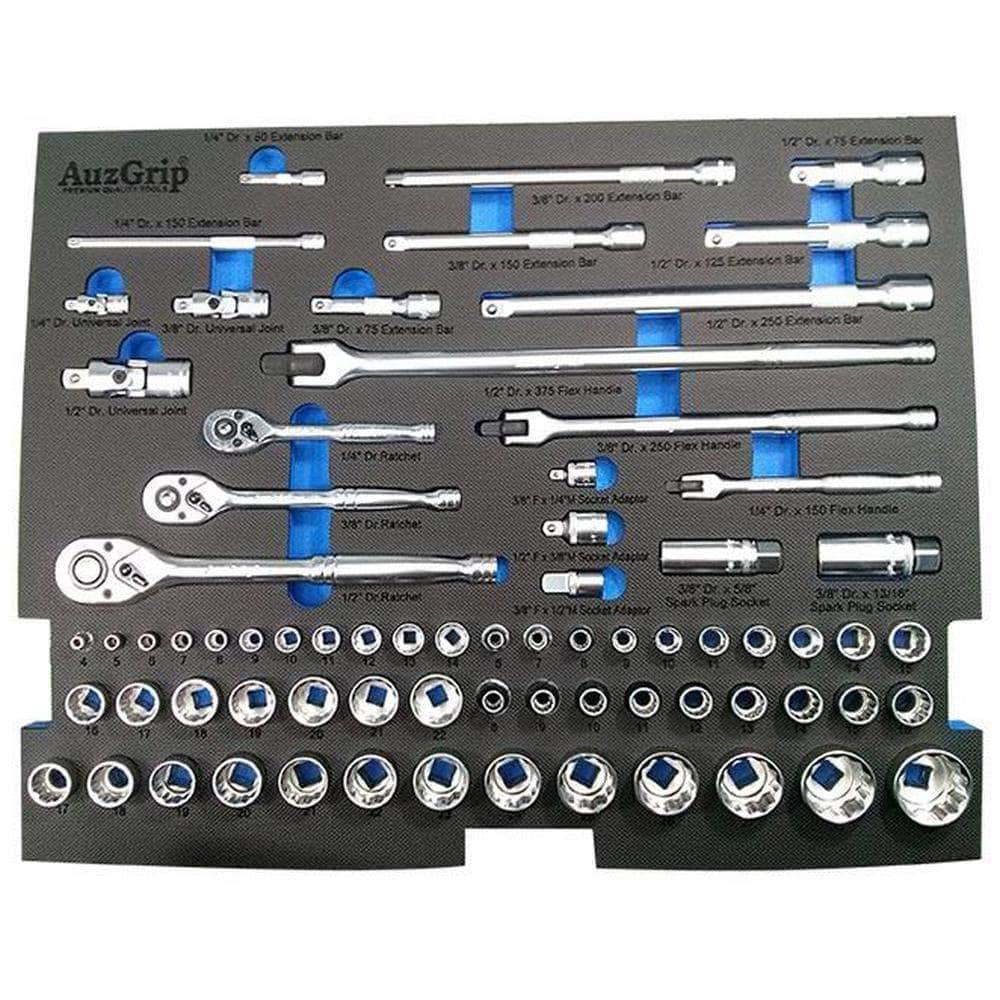 AuzGrip A76003 72 Piece 12 Point Socket & Accessory Set | Tools Warehouse