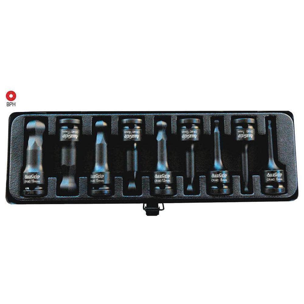 AuzGrip A84606 9 Piece SAE 1/2" Square Drive Ball End Hex Bit Impact ...
