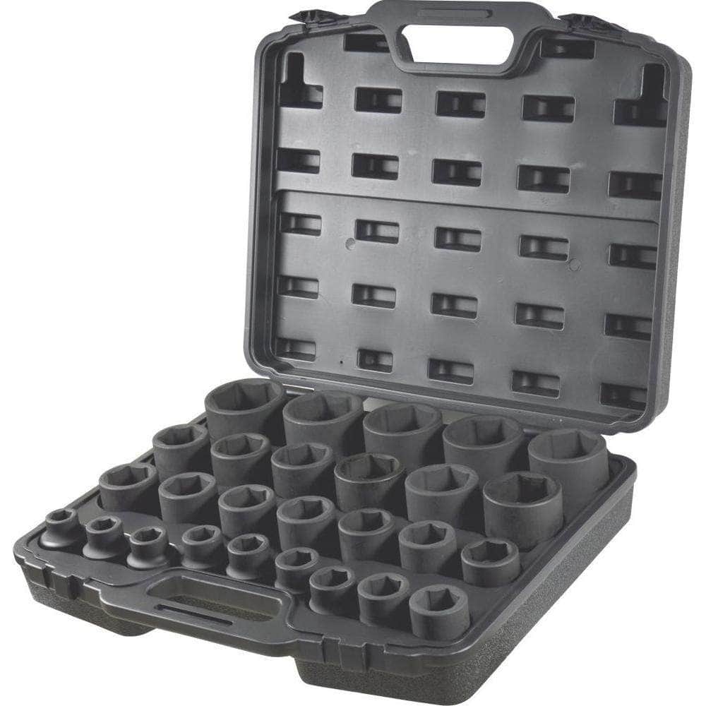 AuzGrip A86604 27 Piece Metric 6 Point 3/4" Square Drive Impact Socket ...