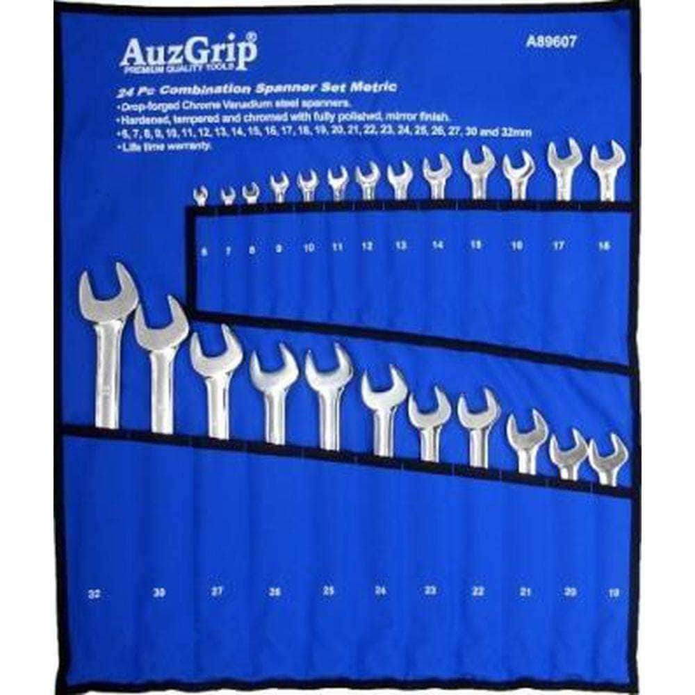 AuzGrip A89607 24 Piece Metric Combination Spanner Set | Tools Warehouse